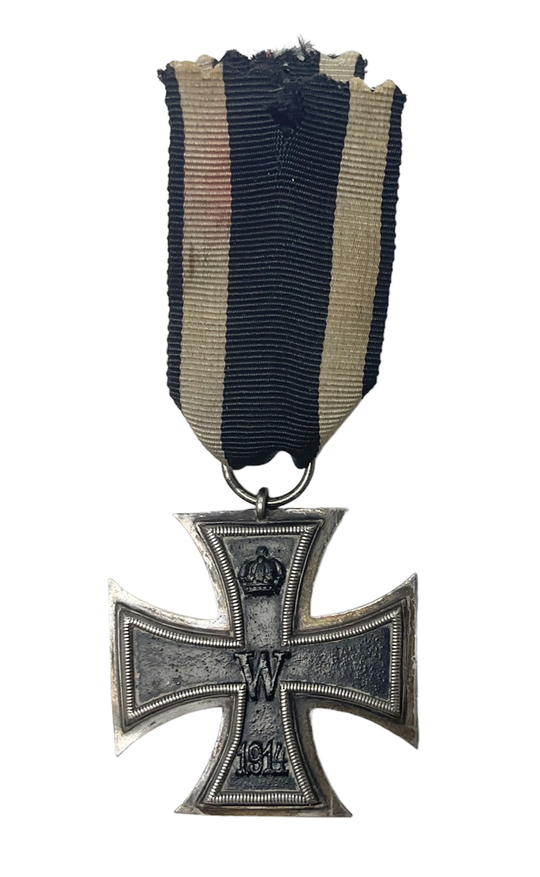 WW1 German Iron Cross 2nd Class with ribbon; ring indistinctly stamped - Military Medals