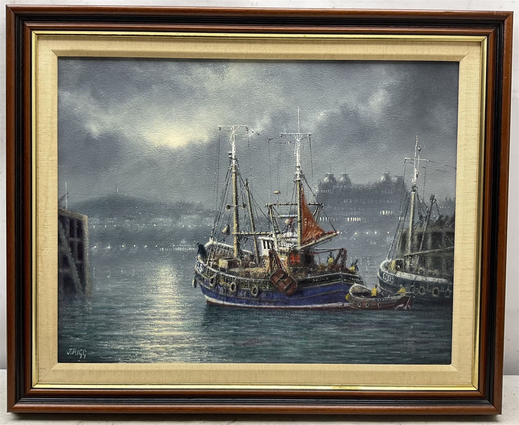 Jack Rigg (British 1927-2023): Trawlers in Scarborough Harbour by ...