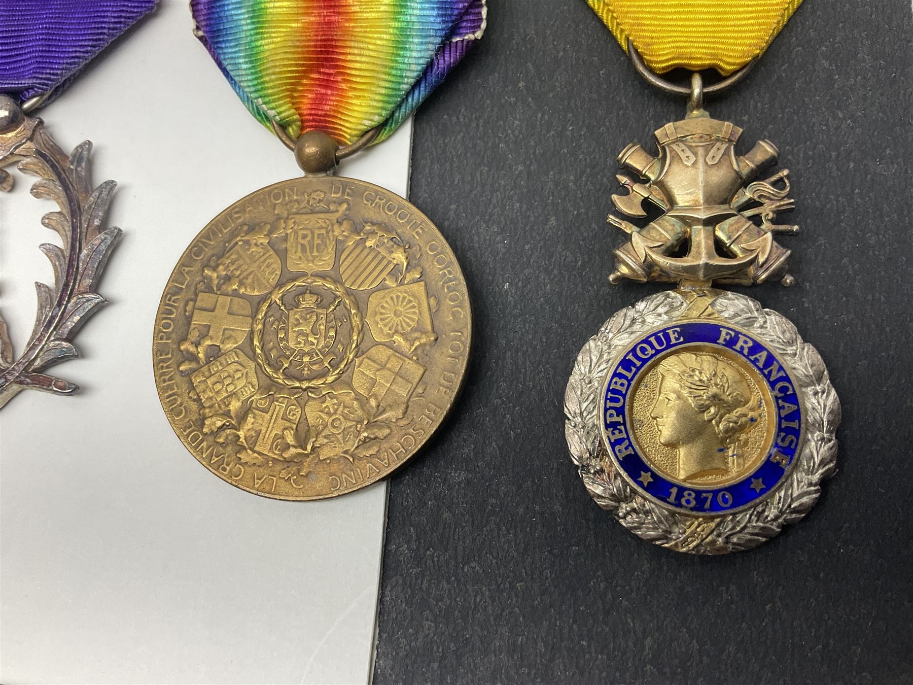 WWI French and Belgian Victory Medals and 1914-1918 Com | Medals | 93092