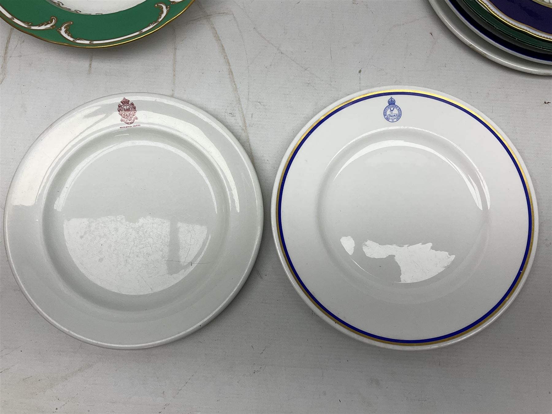 Collection of Regimental dinner wares, to include Manchester Regiment ...