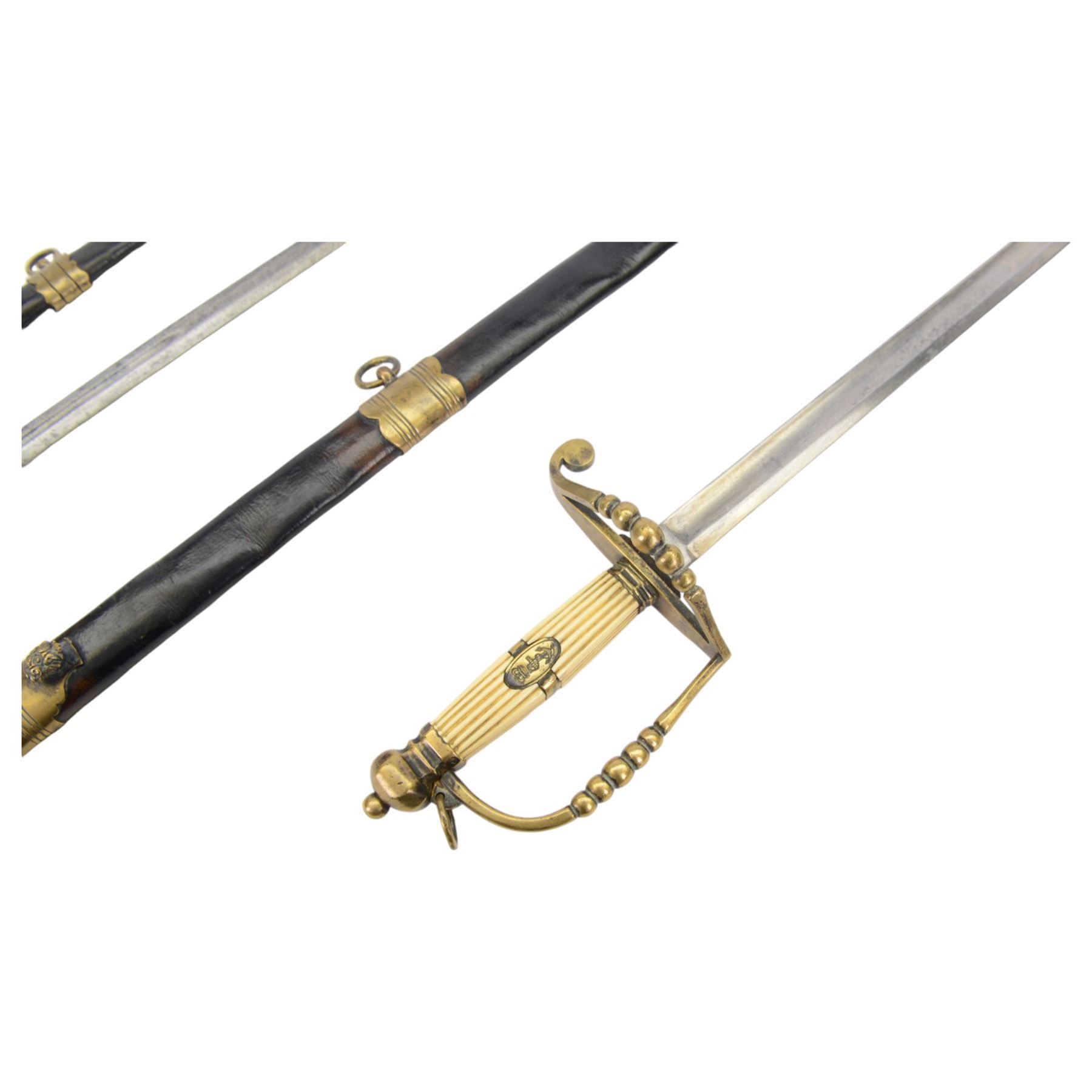 20th Century reproduction of Royal Navy Five-Ball hilted officers sword ...