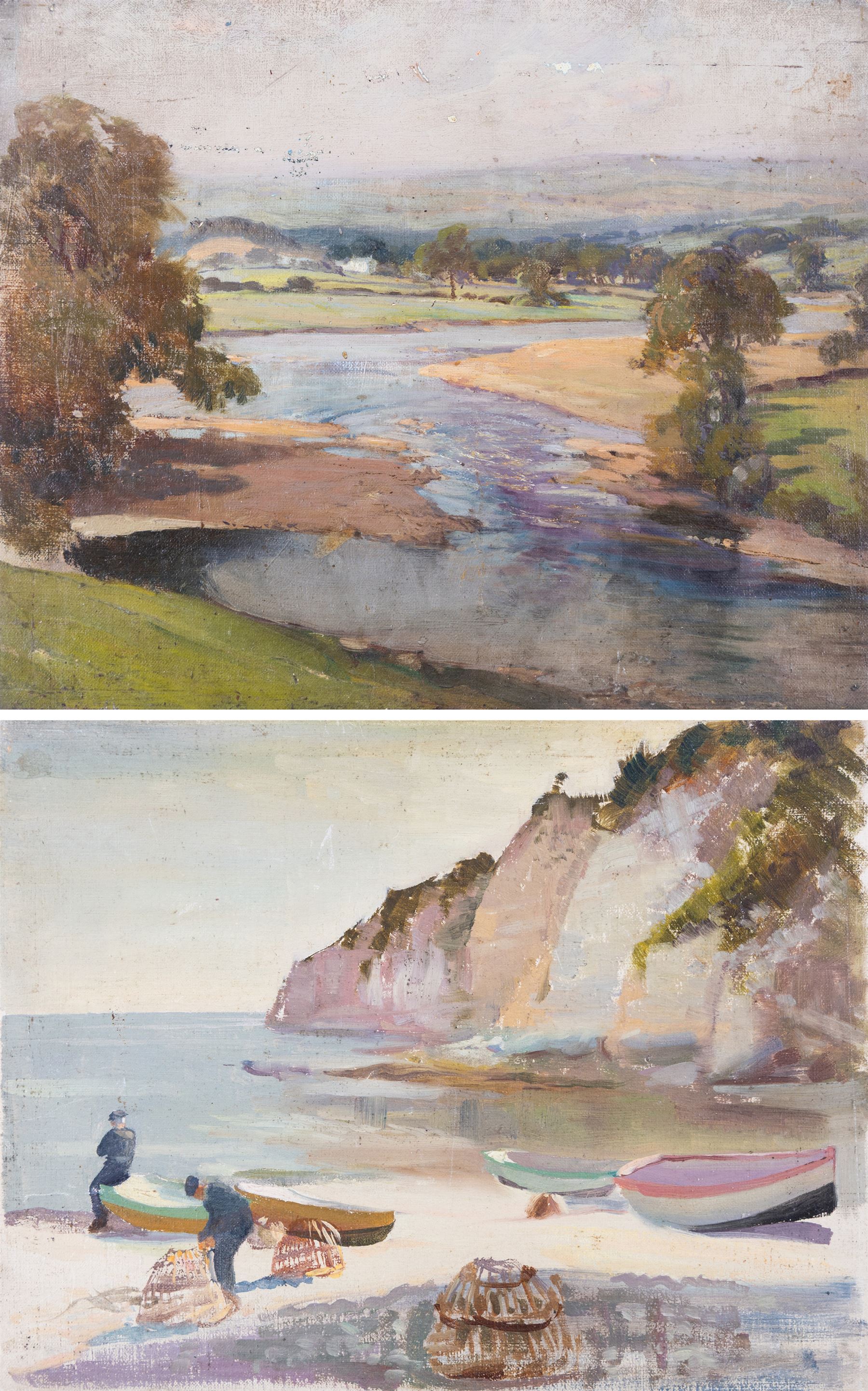 Sunderland Rollinson (British 1872-1950): Flamborough and River Wharfe ...