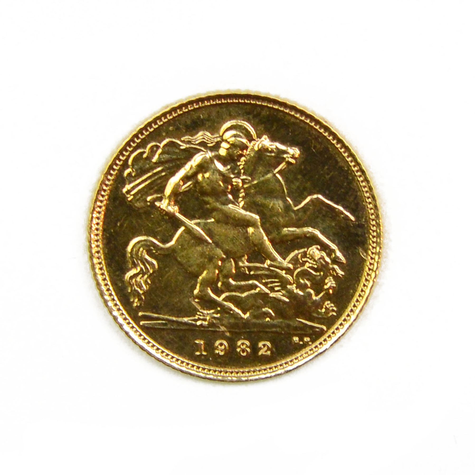 Queen Elizabeth II 1982 gold half sovereign coin - 20/02/2025