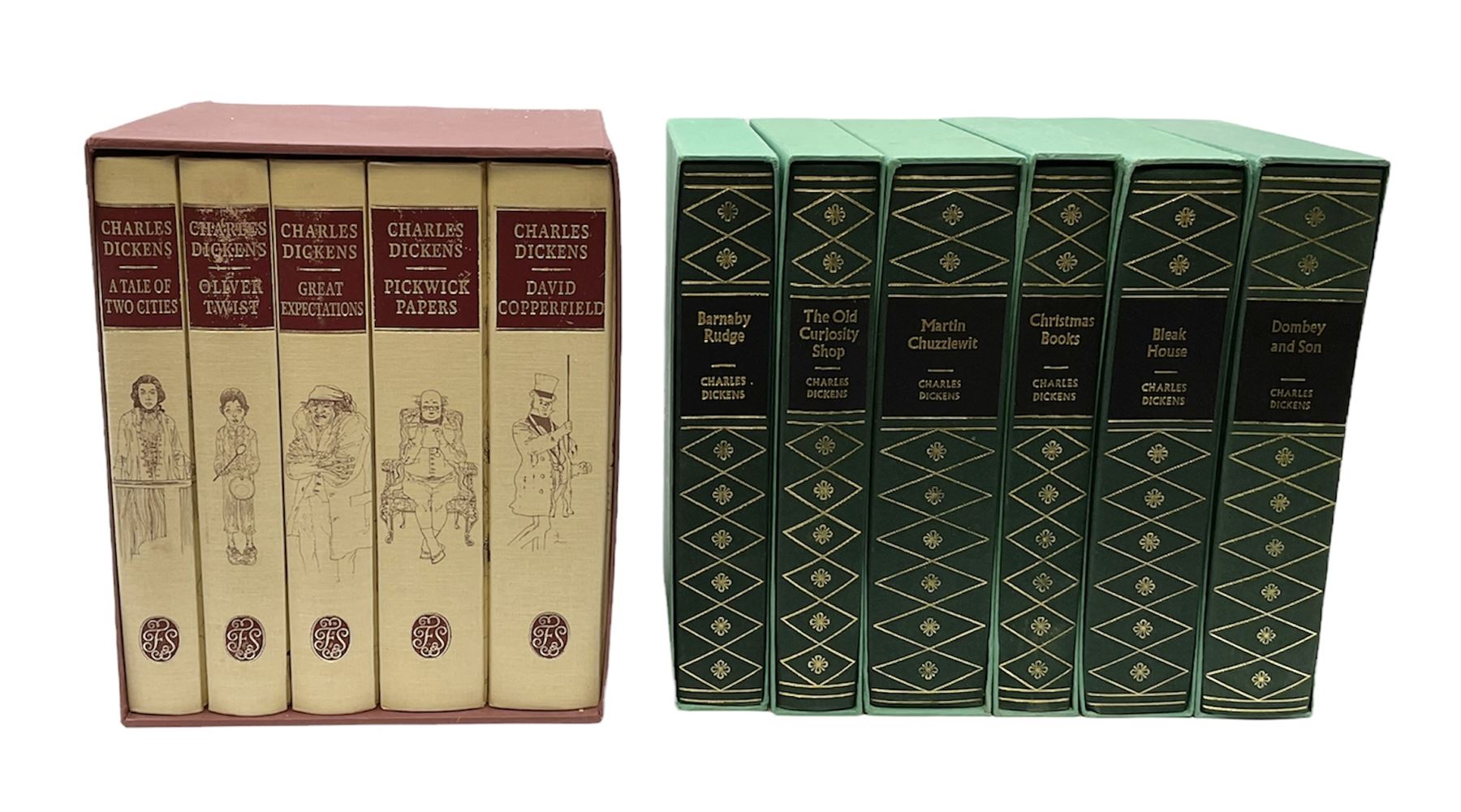 Eleven Folio Society hardback books with slip cases by Charles Dickens ...
