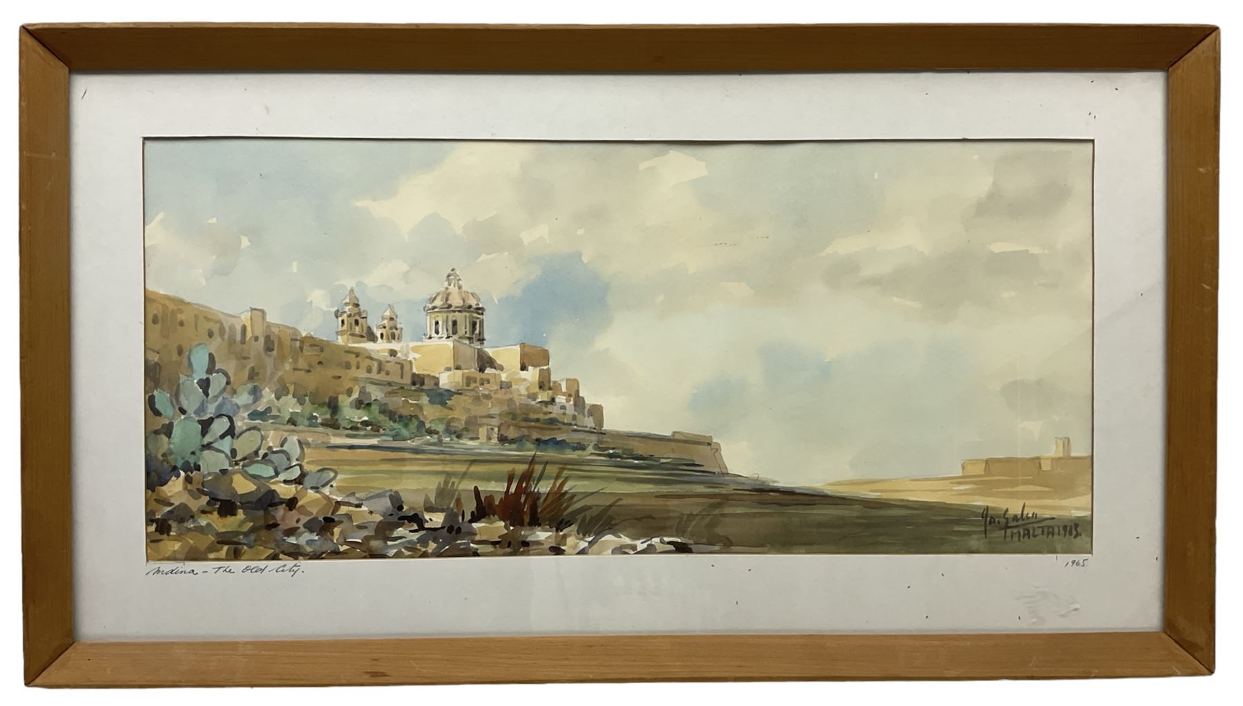 Joseph Galea (Maltese 1904-1985) 'Mdina- the Old City', watercolour ...