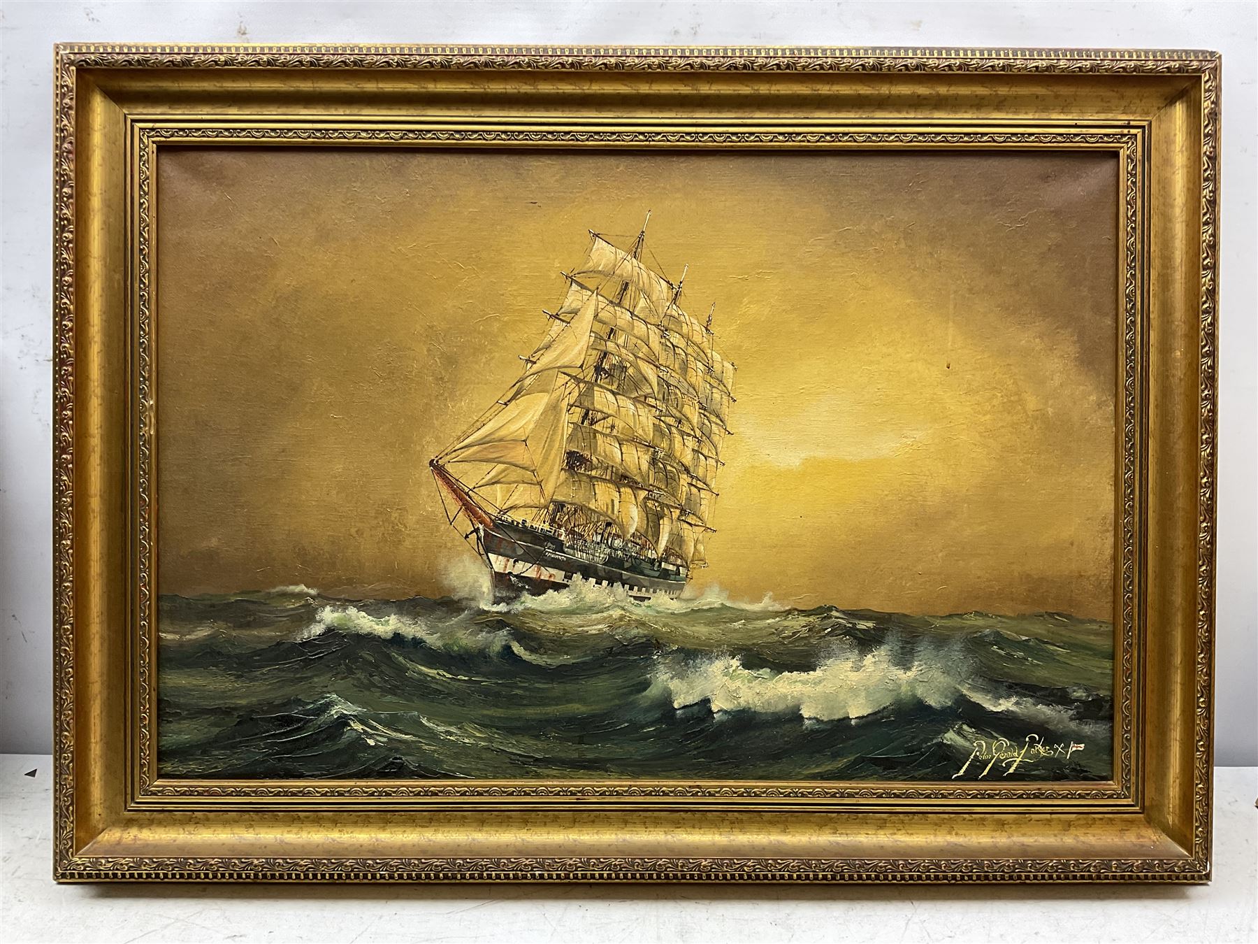 Peter Gerald Baker (British 20th century): Clipper at Sea | Paintings ...