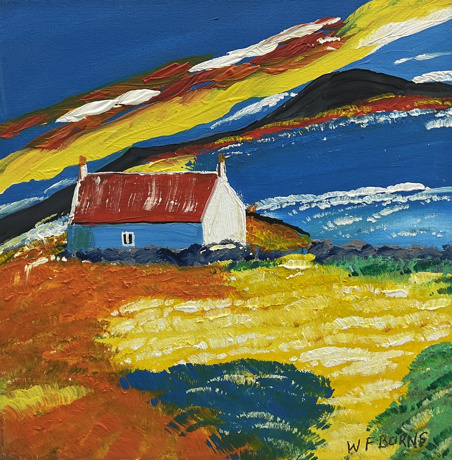 William Findley Burns (Northern British 1949-): 'Bute Cottage' 'Mill ...