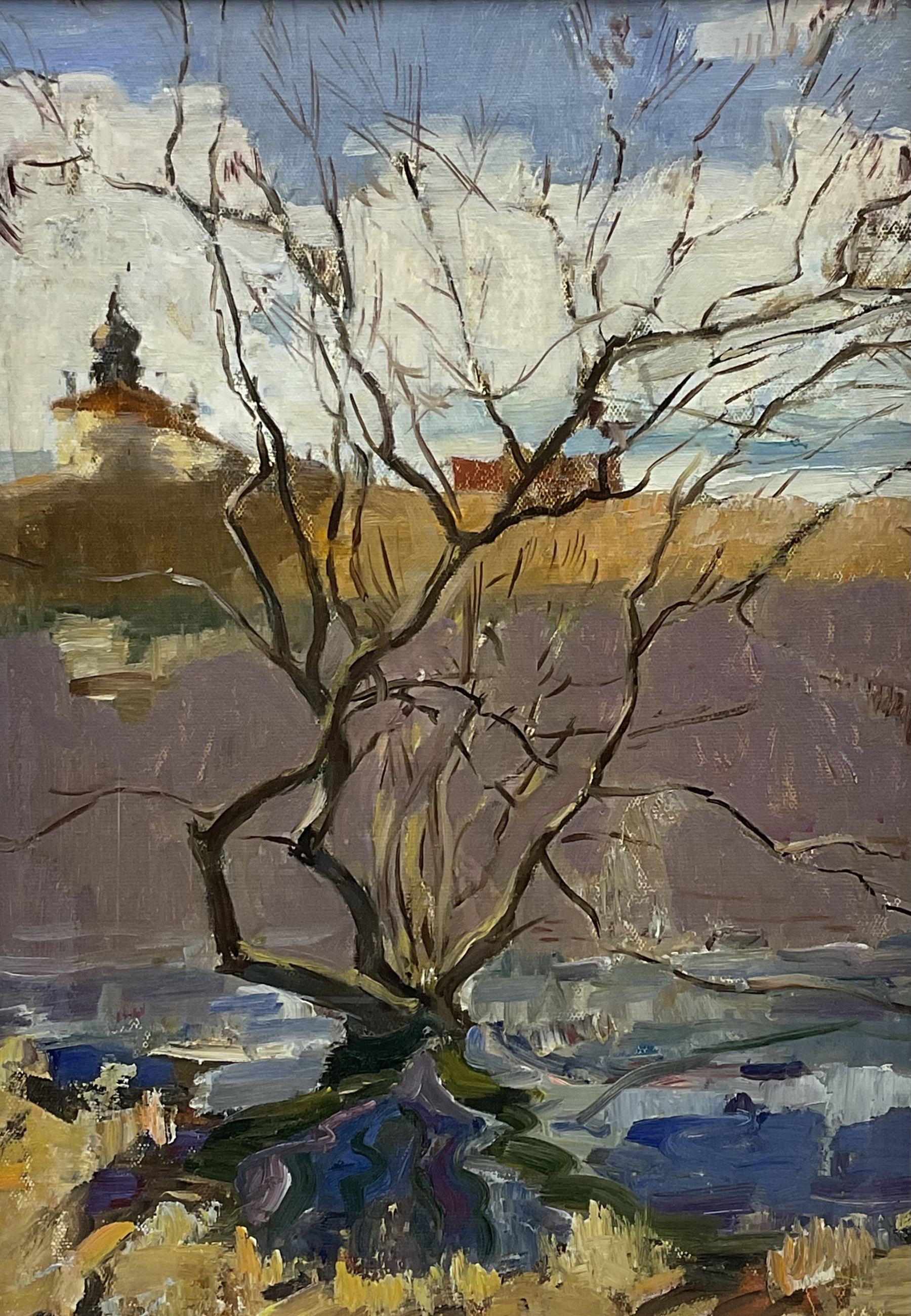 Alexander Georgievich Gulyaev (Russian 1917-1995): Tree Scene with ...