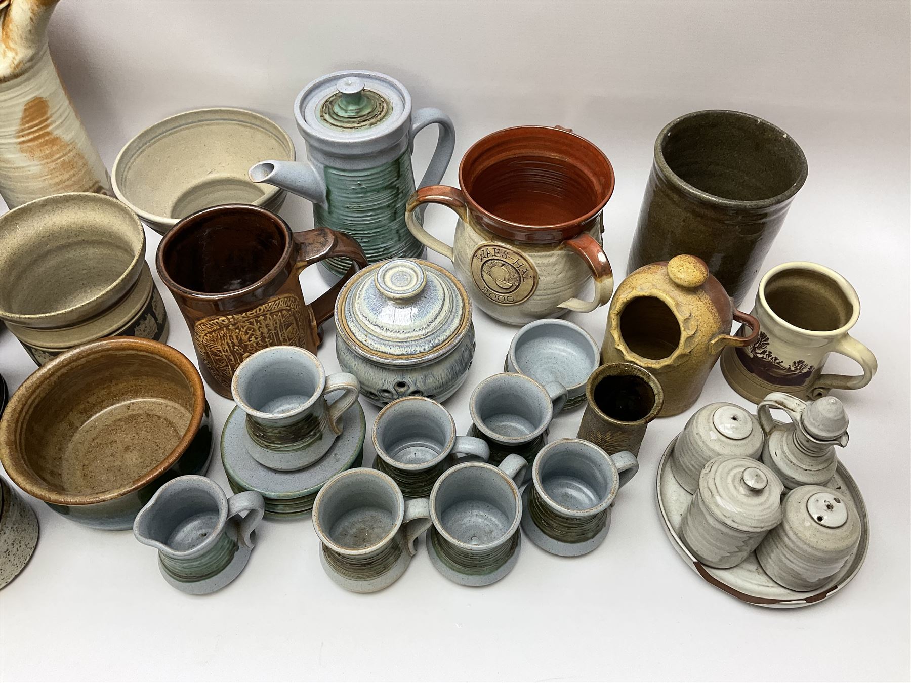 A group of assorted Studio Pottery, to include an Ambleside coffee set ...