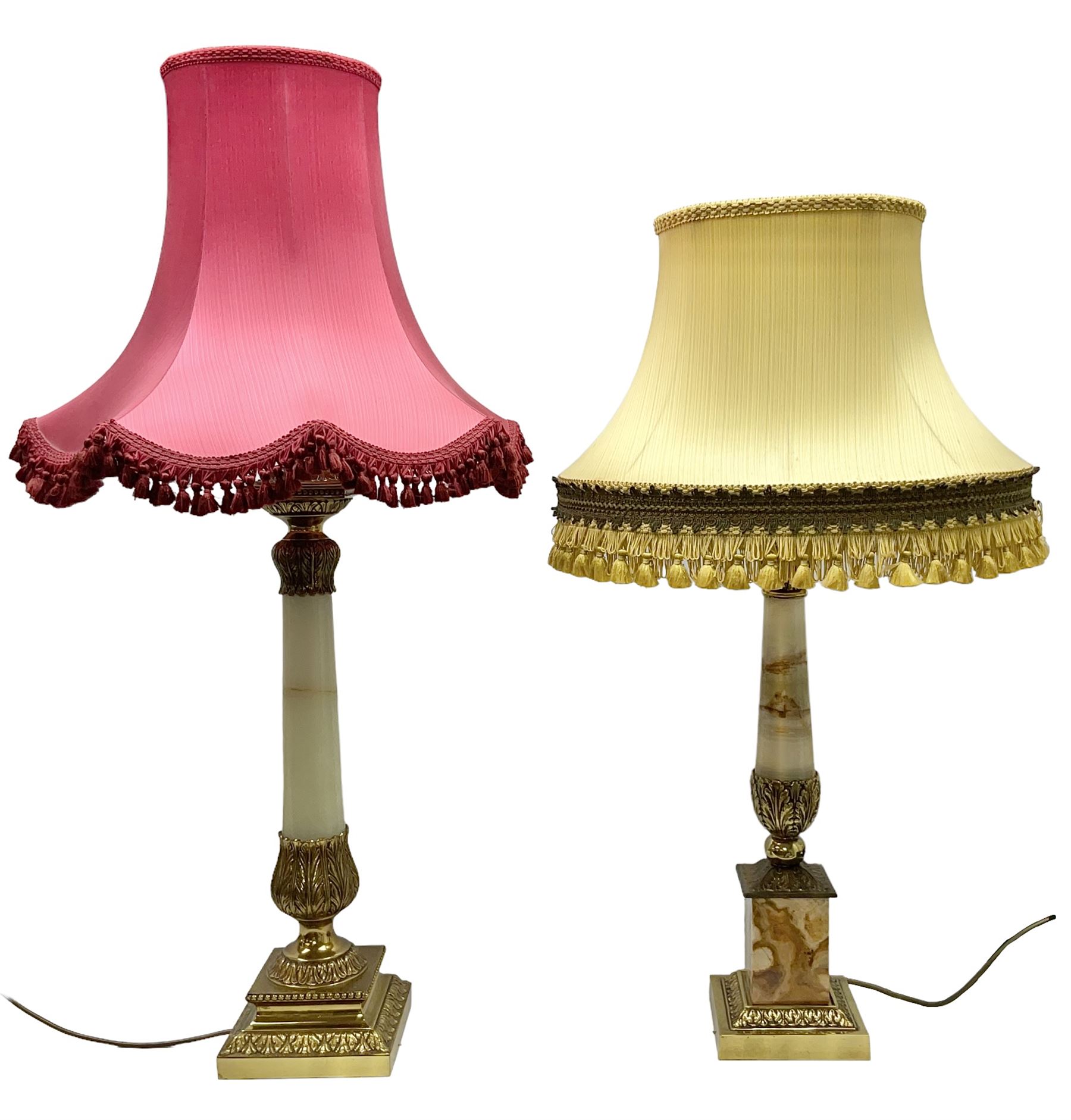 Two heavy oynx and brass mounted table lamps | Lighting | 66771