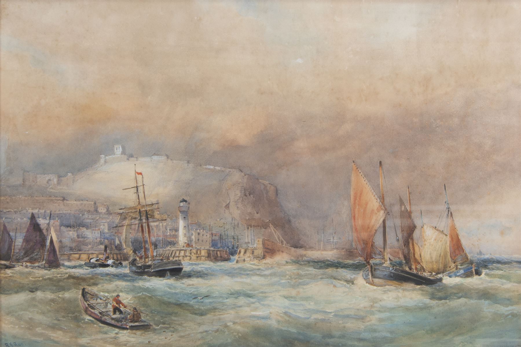 Robert Ernest Roe (British 1852-c1921): Busy Shipping off Scarborough ...