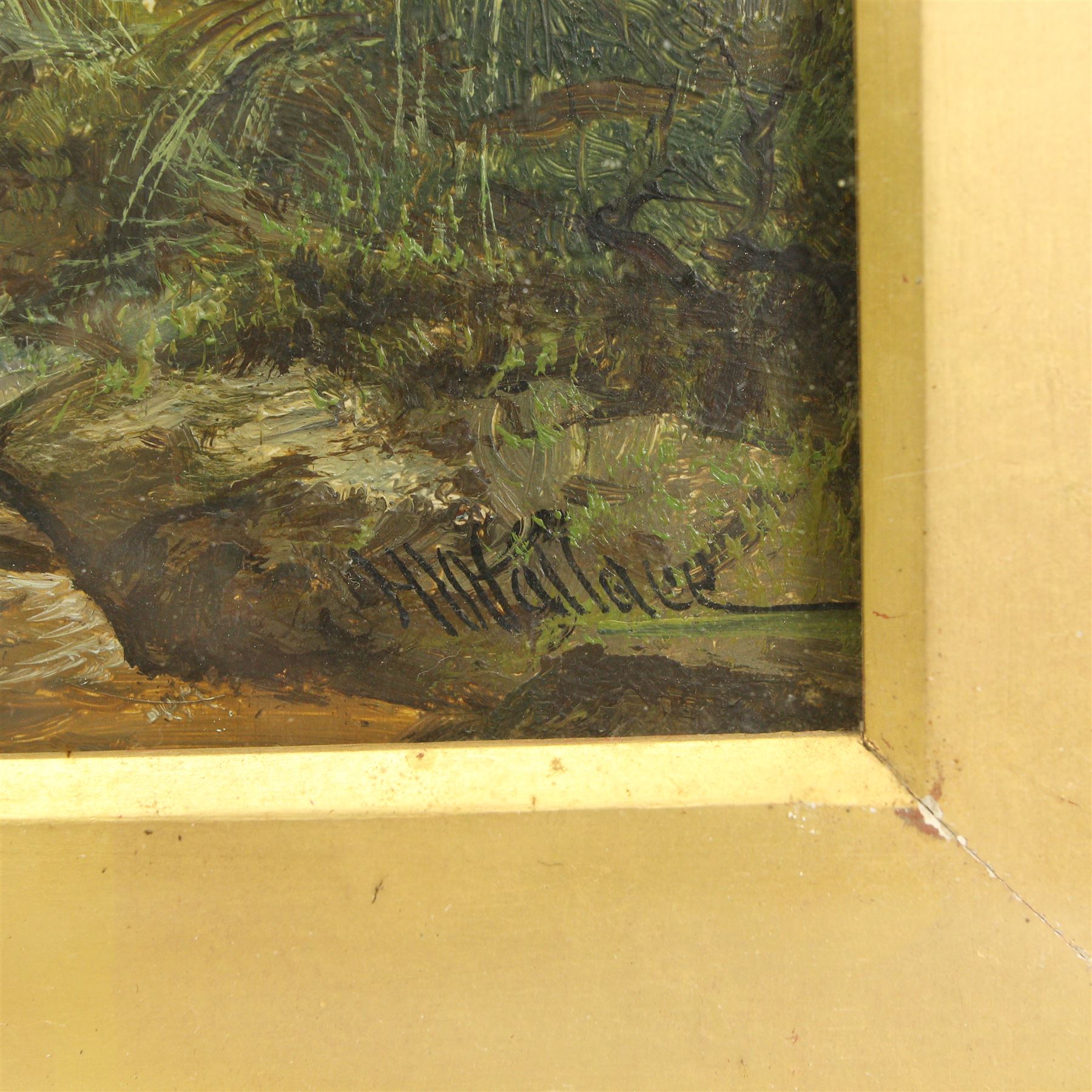 Harry Wallace (British 19th Century): Bridge Across a Stream ...