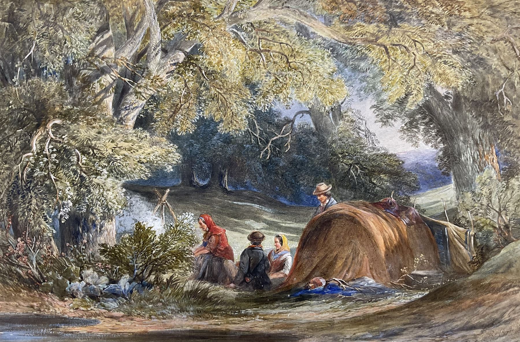 English School (19th century): Camping in the Forest | Paintings ...