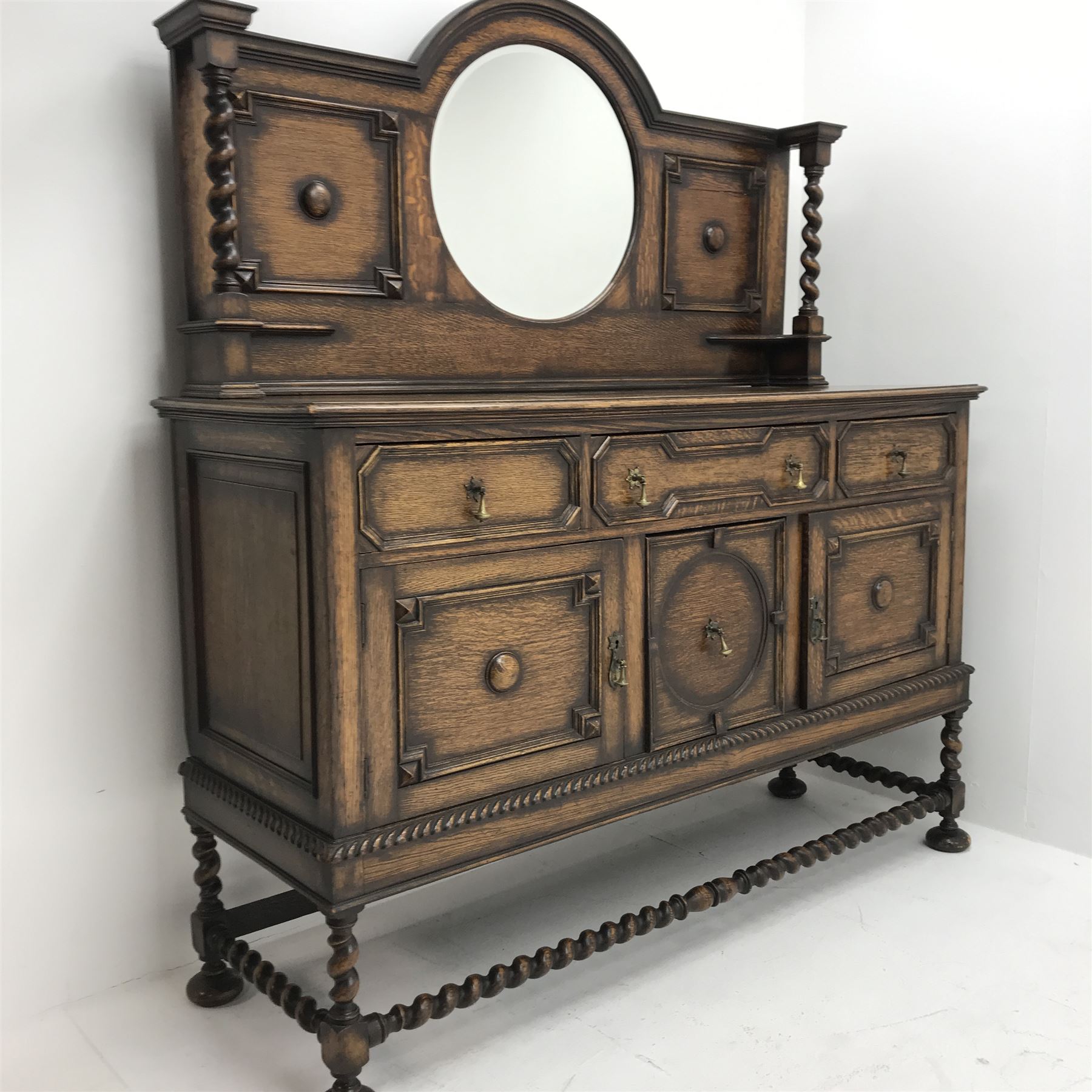 auction vintage buffet for sale Early 20th century oak barley twist ...