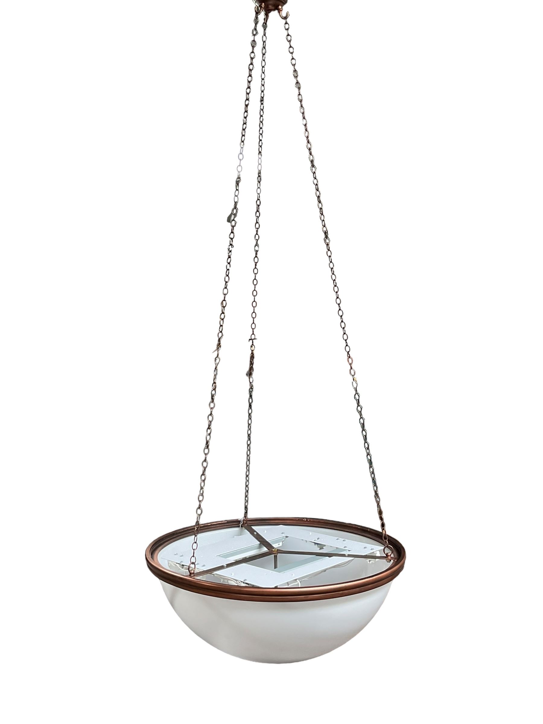Apollo Lighting - pair of 'Senator' drop pendant hemi-sphere light ...