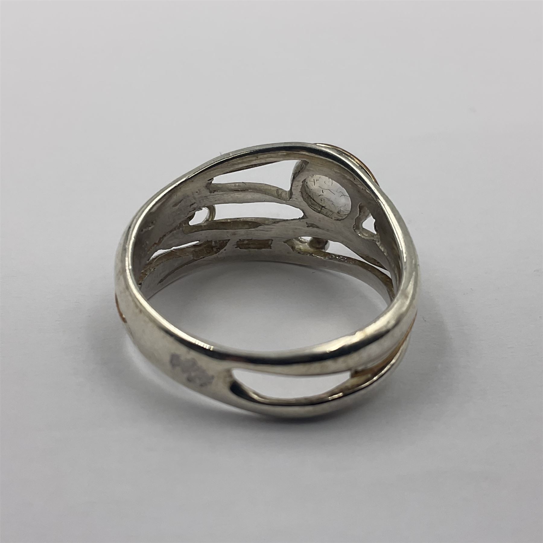 Silver and 14ct gold wire moonstone ring | Jewellery | 91420