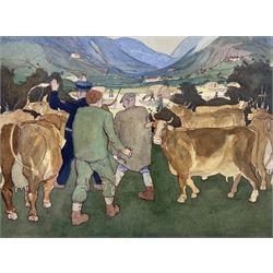 F P Boyle (British 20th Century): Taking the Cattle to Market ...