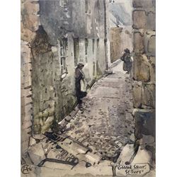 Cuthbert Crossley (British 1883-?): 'Cobbled Street - St Ives ...