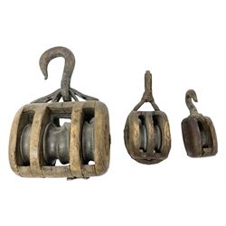 Three wooden hook pulley blocks | Antiques, Collectables, Ceramics ...