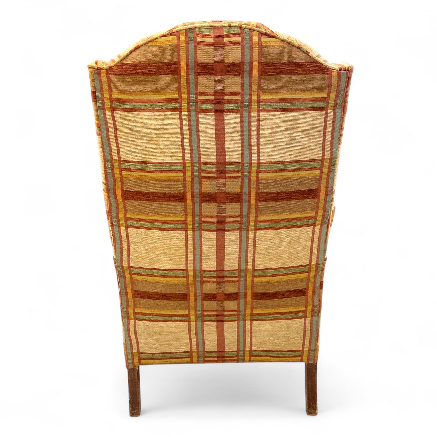 20th century Georgian style upholstered wingback armchair with ...