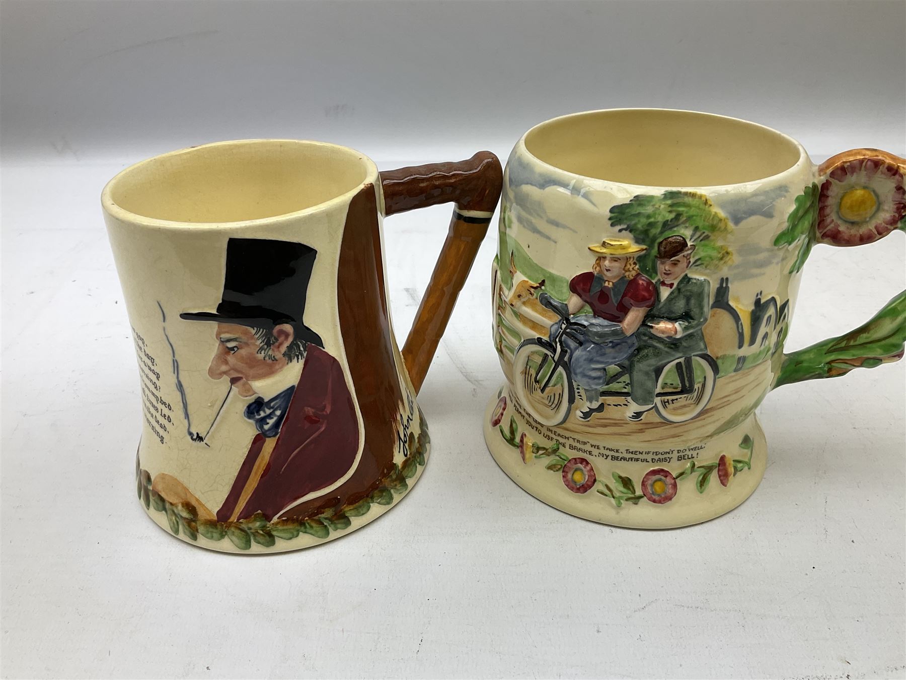 Two Fielding's Crown Devon musical tankards comprising John Peel and ...