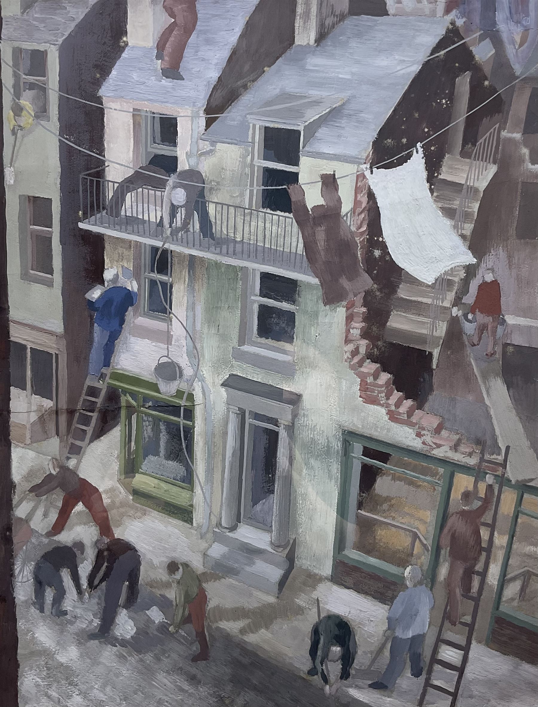 Rod Warbrick (British 1933-): 'Restoration of Liverpool c | Paintings ...