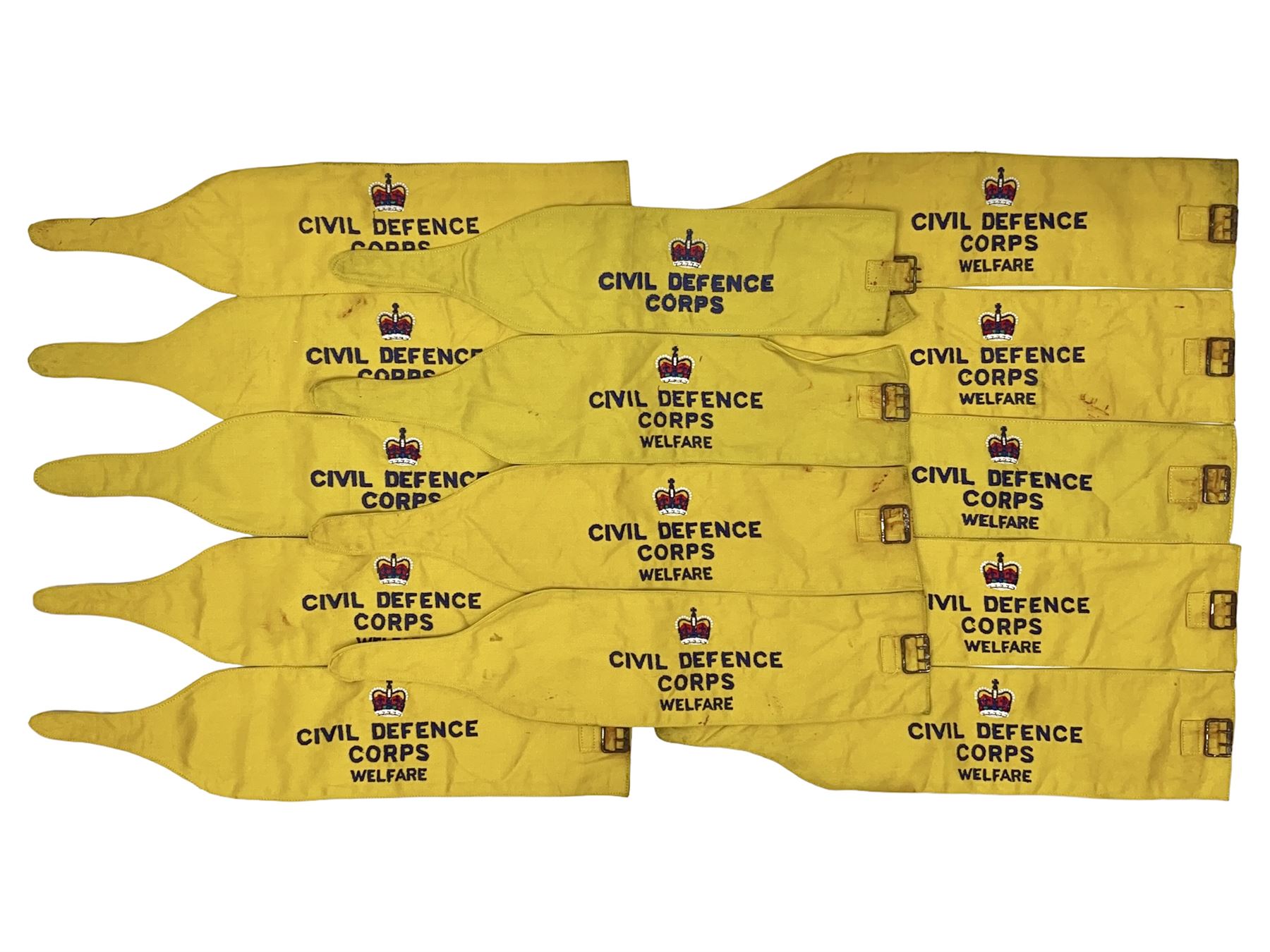 Fourteen Elizabeth II Civil Defence brassards | Militaria | 81522