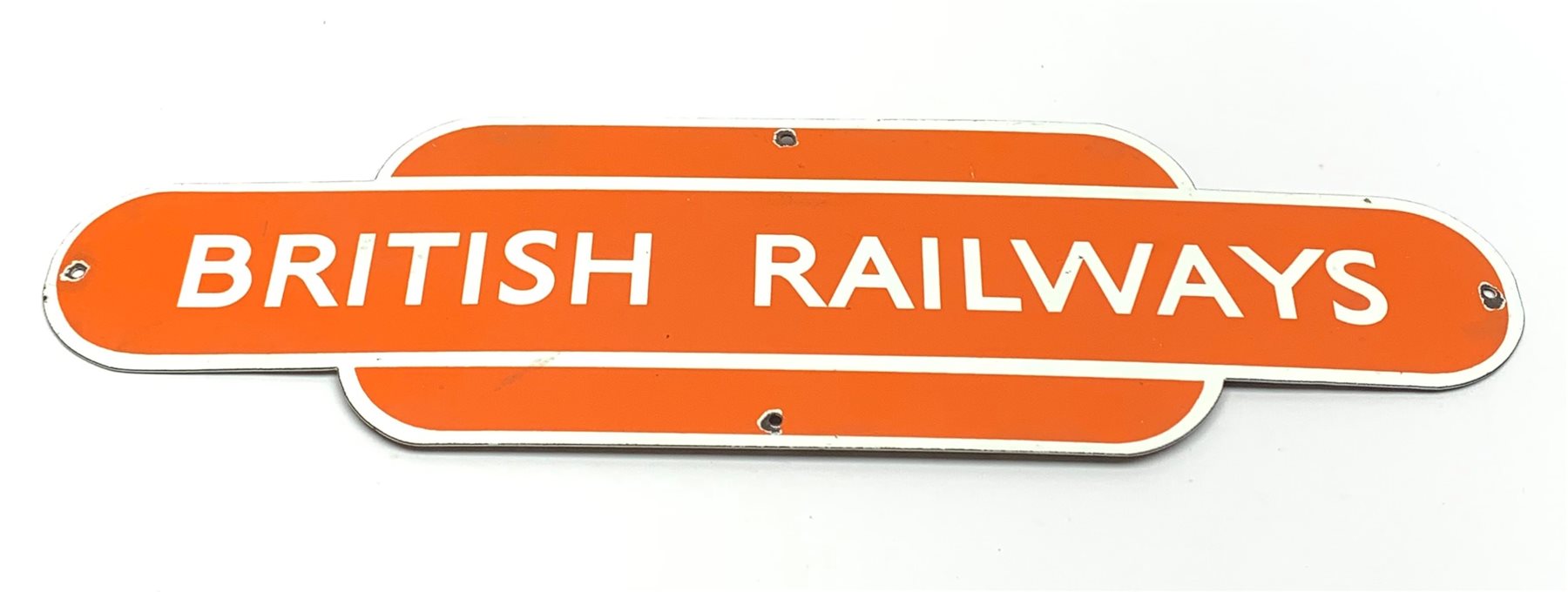 British Railways orange and white enamelled totem sign | Model Railway ...