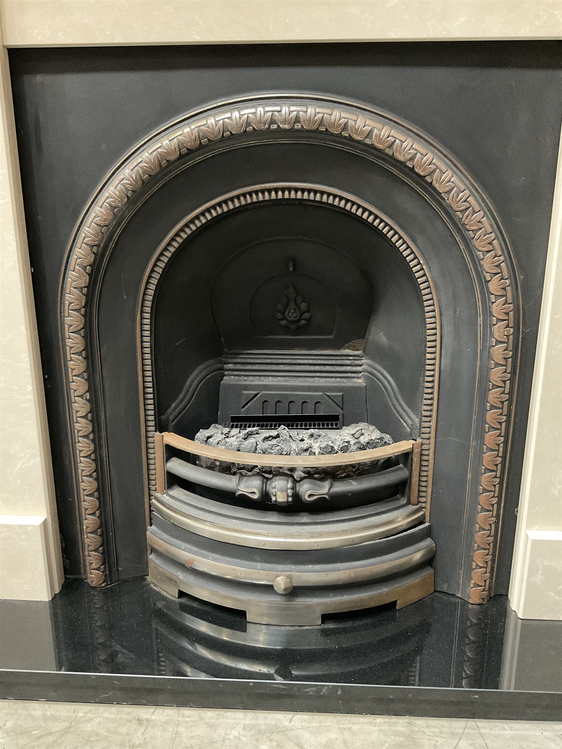 Aurora Dorchester Black Fire suite - granite style surround with cast ...