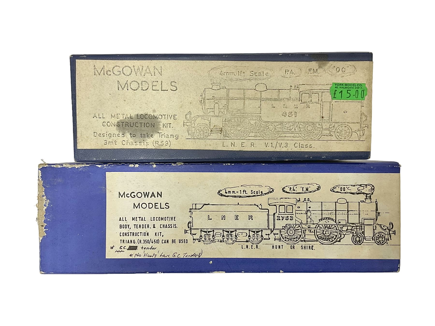 McGowan Models ‘00’ gauge - two metal construction kits comprising D49 ...
