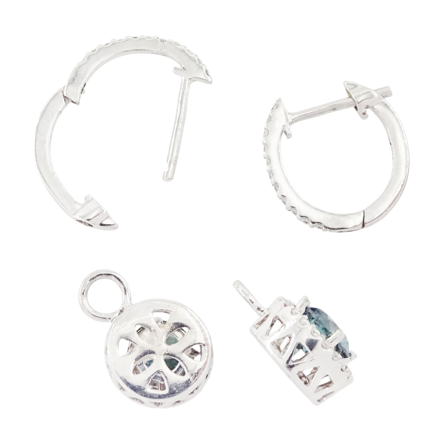 Pair of 14ct white gold diamond cluster earrings | Jewellery | 160174