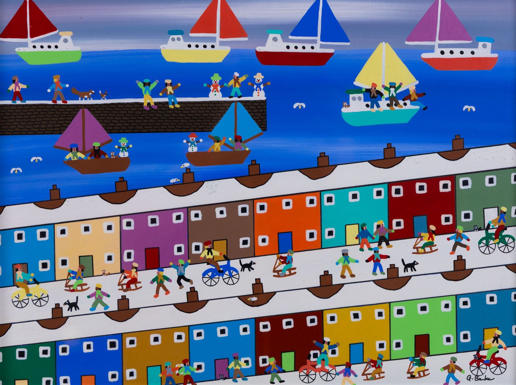 Gordon Barker (British 1960-): 'Another Great Snowy Day' | Paintings ...