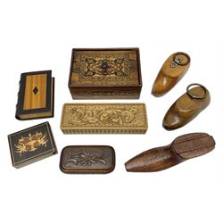 19th century snuff box in the form of a shoe with inlaid pinhead ...