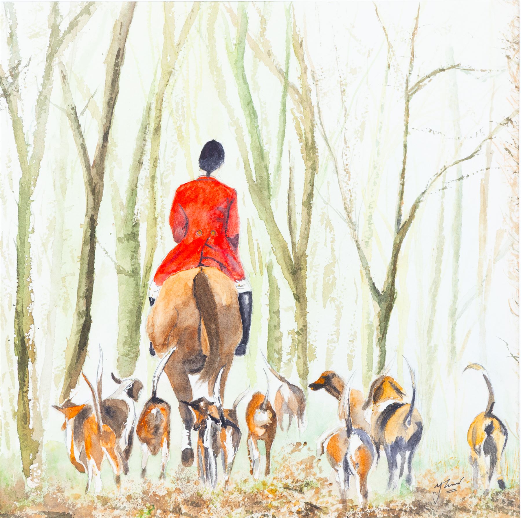 English School (Contemporary): Hunting Scene | Paintings, Drawings ...