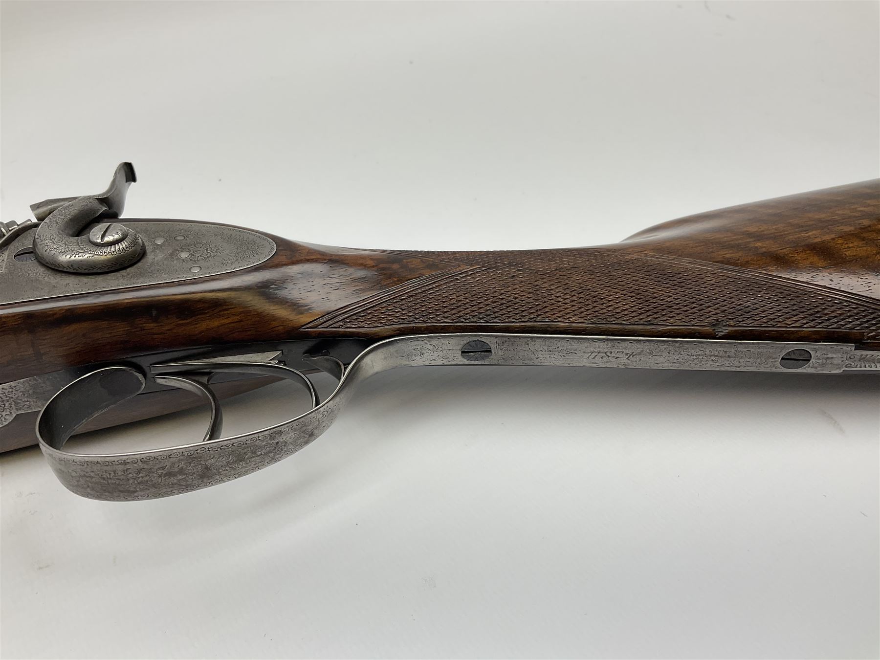 19th century Purdey 12-bore side-by-side double barrel black powder hammer gun - Militaria ...