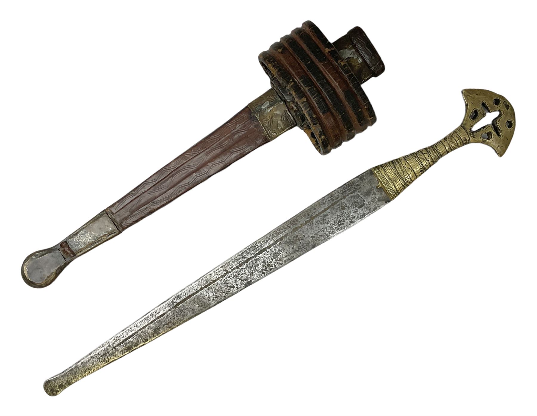 Sudanese arm dagger with 40cm steel double edged blade | Edged Weapons ...