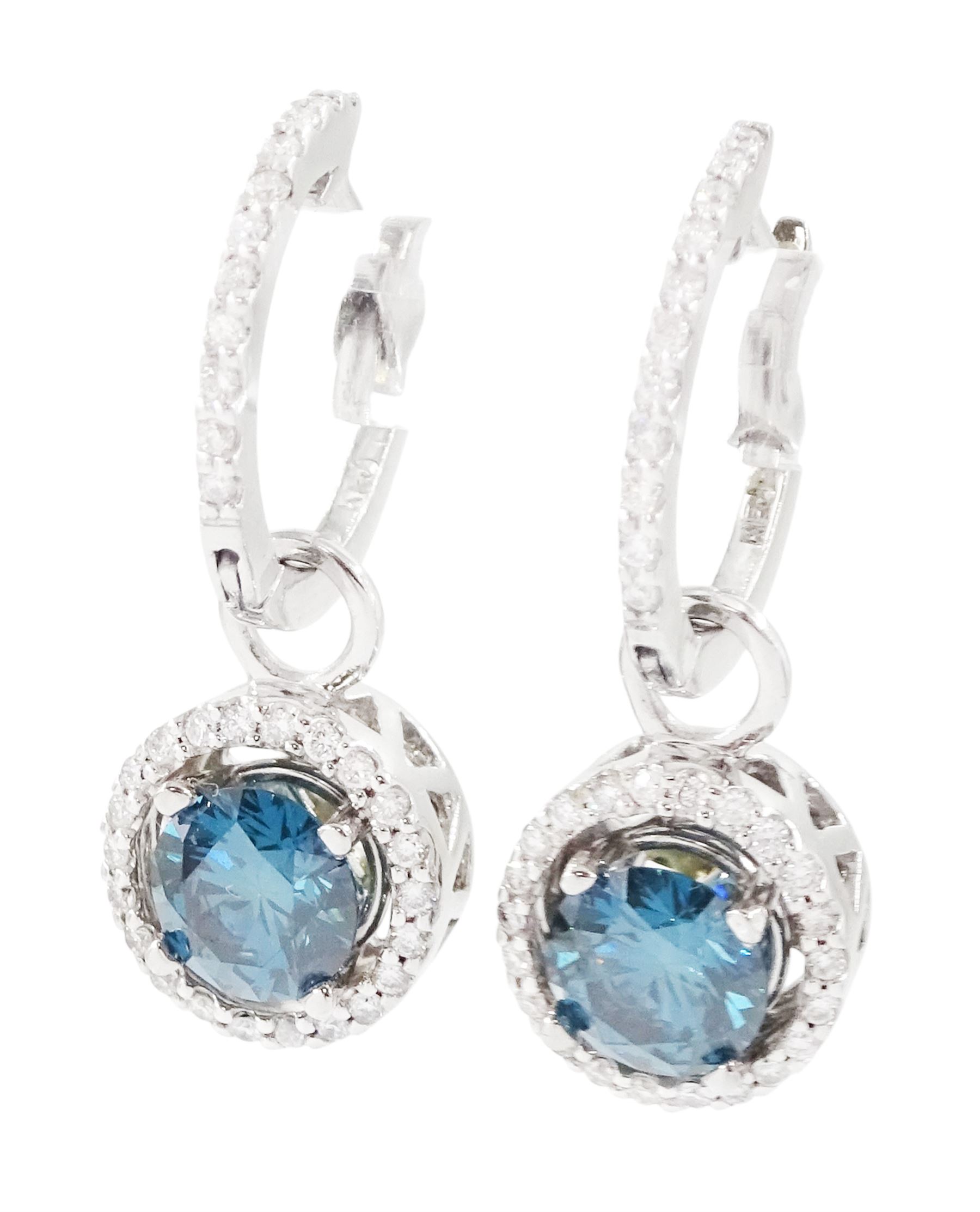 Pair of 14ct white gold diamond cluster earrings | Jewellery | 160174