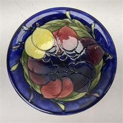 Moorcroft small pedestal dish decorated in the Wisteria pattern against ...