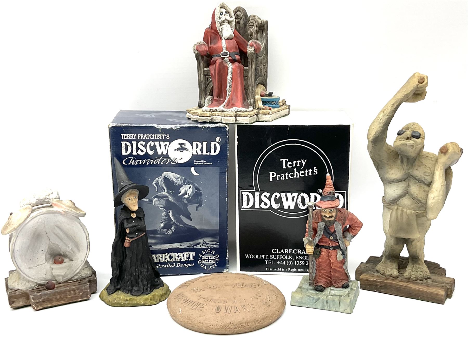 Terry Pratchett Discworld figures, designed by Clarecraft, comprising ...