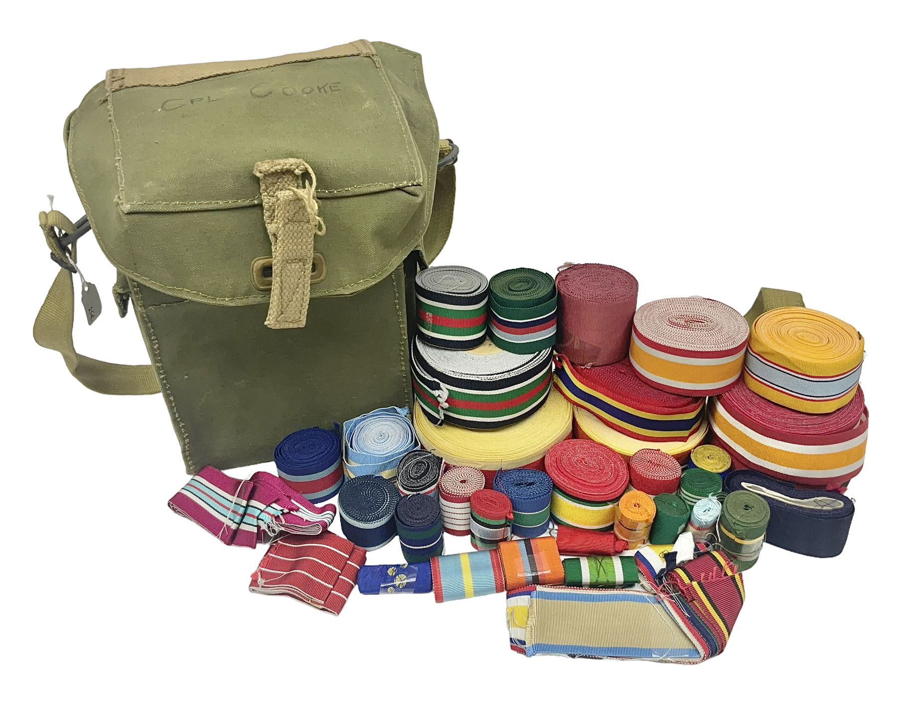 Quantity of modern medal ribbons in various length rolls and strips ...