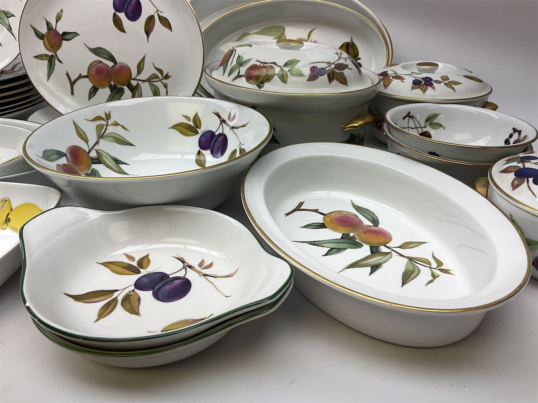 Royal Worcester Evesham pattern part dinnerwares, to include, three ...