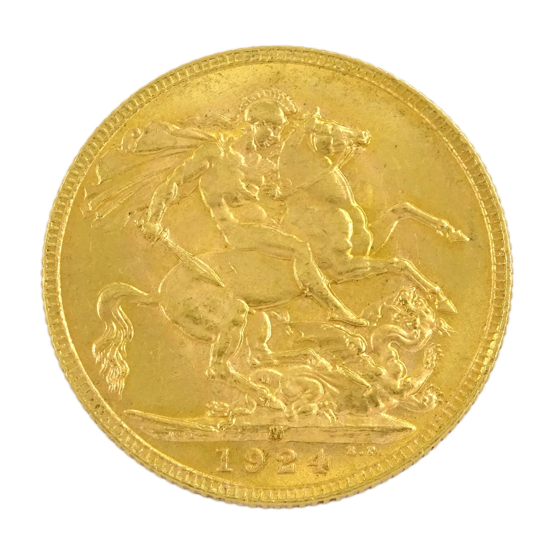 King George V 1924 gold full sovereign coin, Melbourne mint - Coins ...