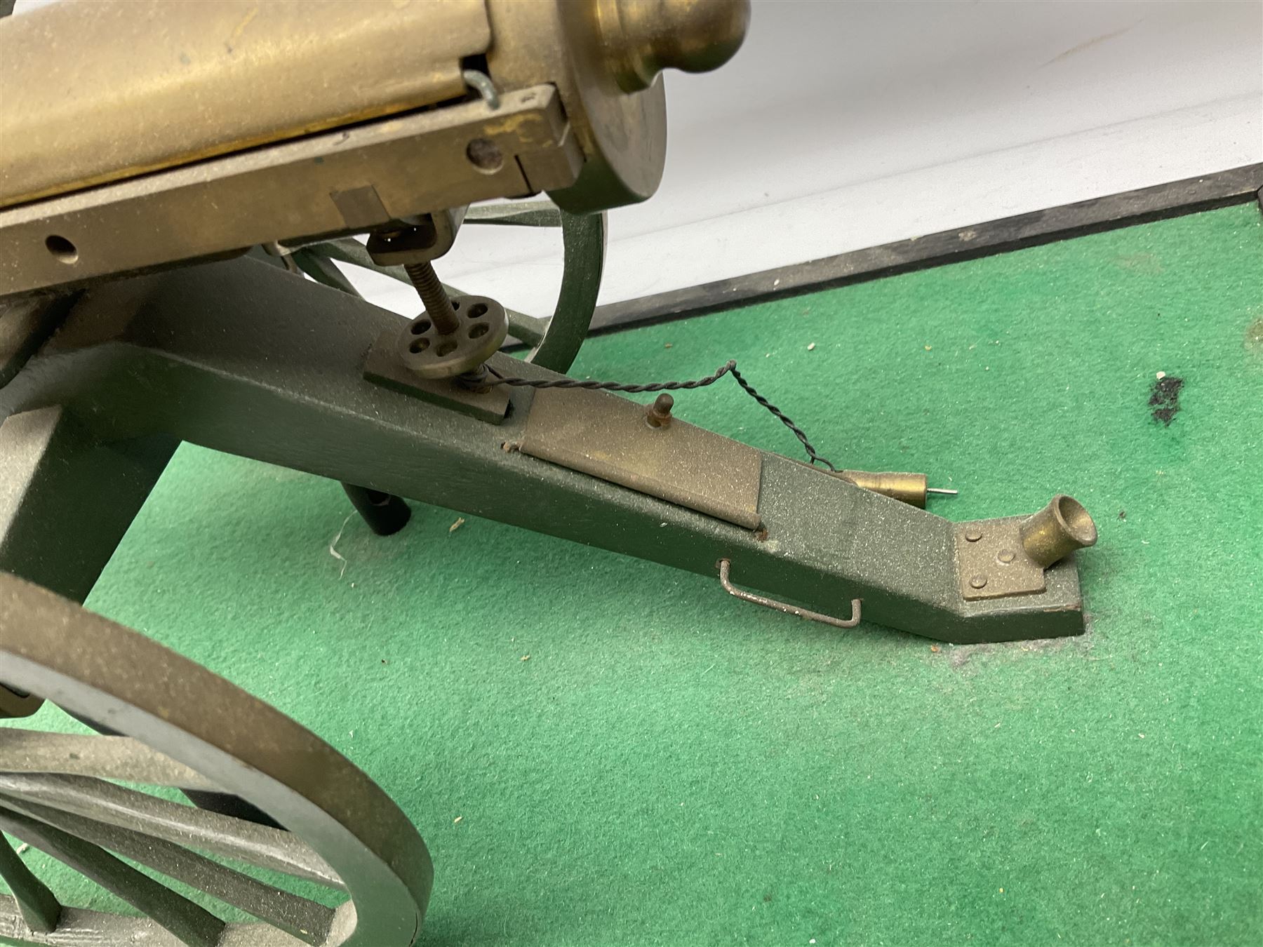 Scratch built brass model of an 1861 Gatling Gun with rotating barrels ...