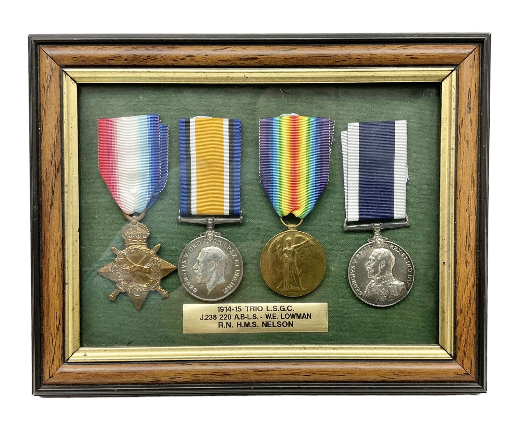 WW1 Naval Long Service and Good Conduct group of four medals comprising ...