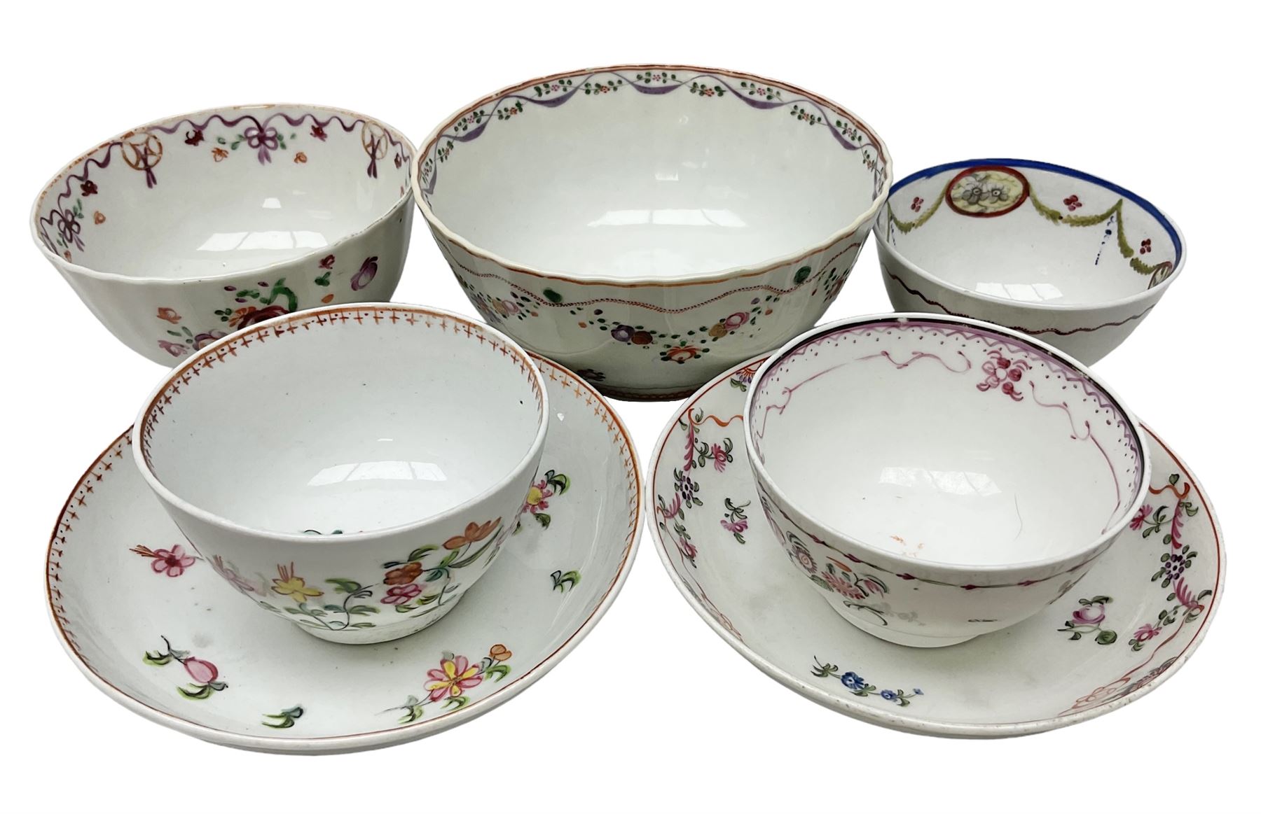 Newhall porcelain saucer decorated in the Knitting Wool pattern ...