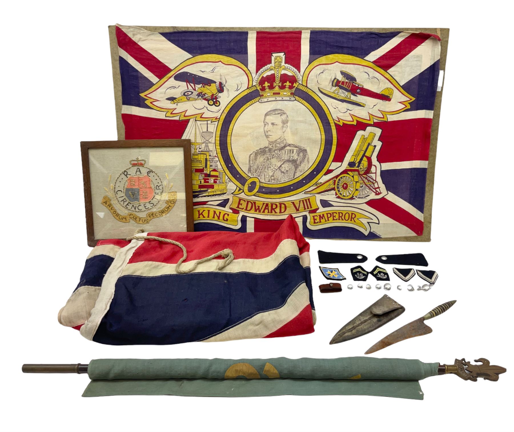 Union flag entitled 'Edward VIII King Emperor' with central portrait ...