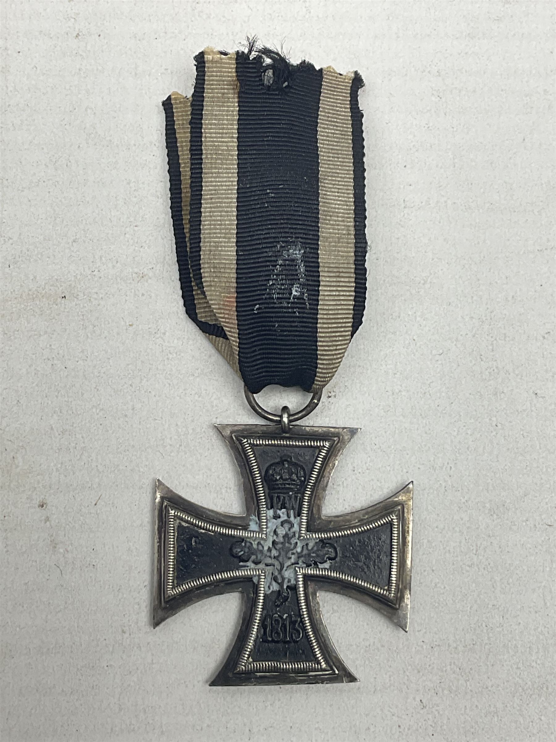 WW1 German Iron Cross 2nd Class with ribbon; ring indistinctly stamped - Military Medals