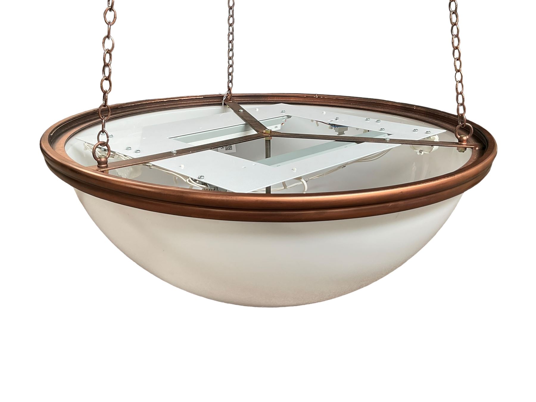 Apollo Lighting - pair of 'Senator' drop pendant hemi-sphere light ...