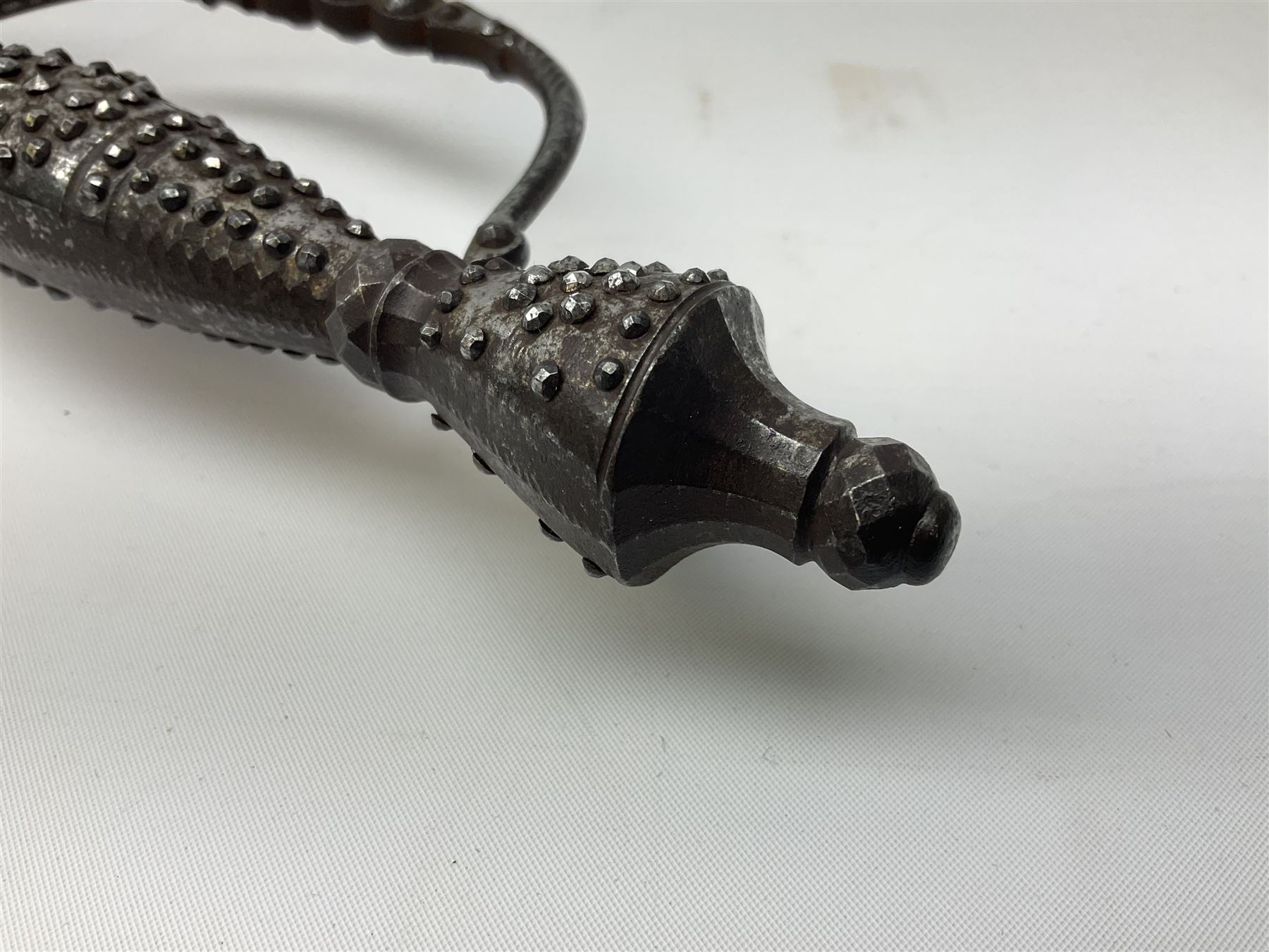 Cut steel hilted court sword with 82.5cm slim tapering triangular steel ...