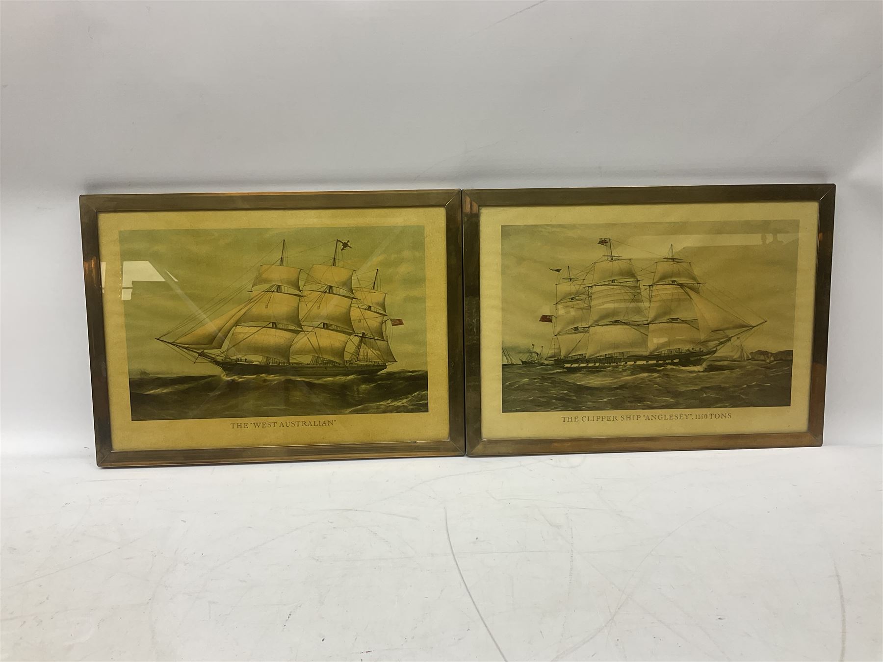 Two Framed Fox Hunting Prints Together With Four Framed Ship Prints